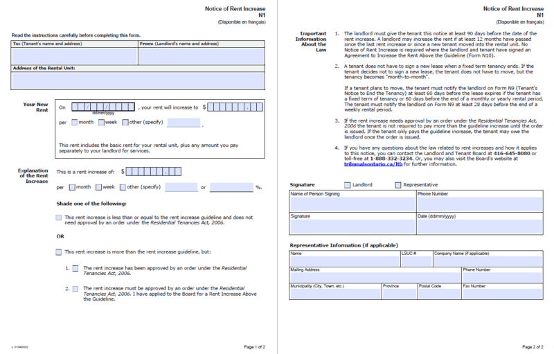 N1 Form LTB Ontario | Easy Guide on How to Serve an N1 Form