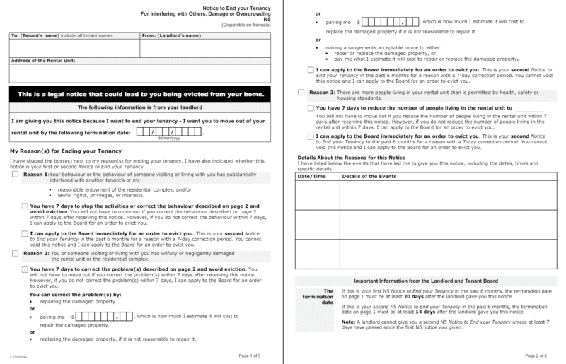 N5 Form LTB Ontario | Easy Guide on How to Serve an N5 Form